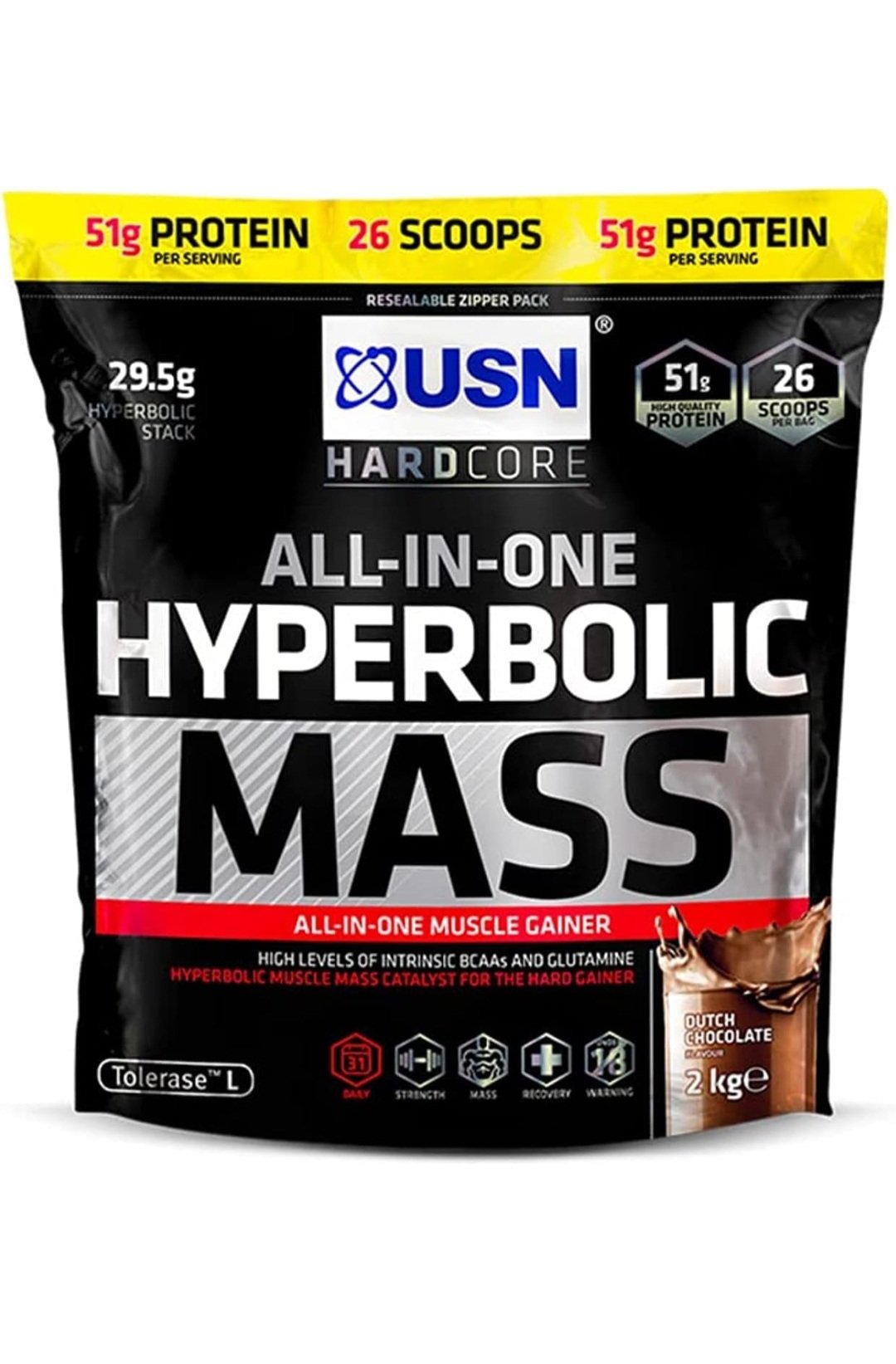 USN Hyperbolic Mass Gainer Protein Powder, GH Chocolate 2kg - Romans ...